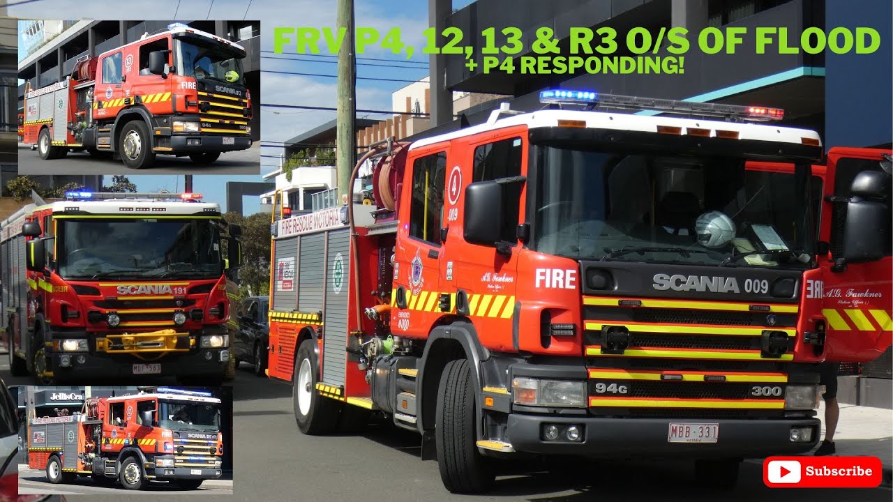 FRV // Pumpers 4, 12, 13 & 14 + Rescue 3 - On Scene, Returning ...