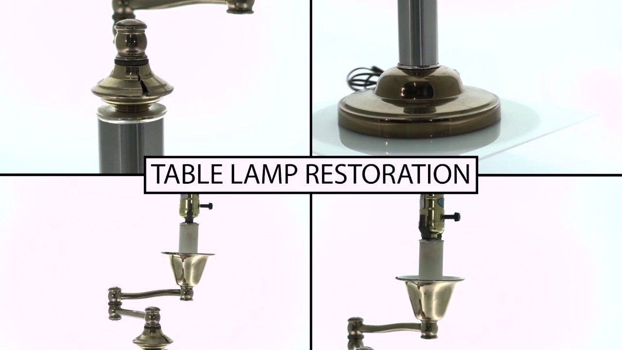 Azcor Lighting Restoration: Brass Elbow Table Lamp - YouTube