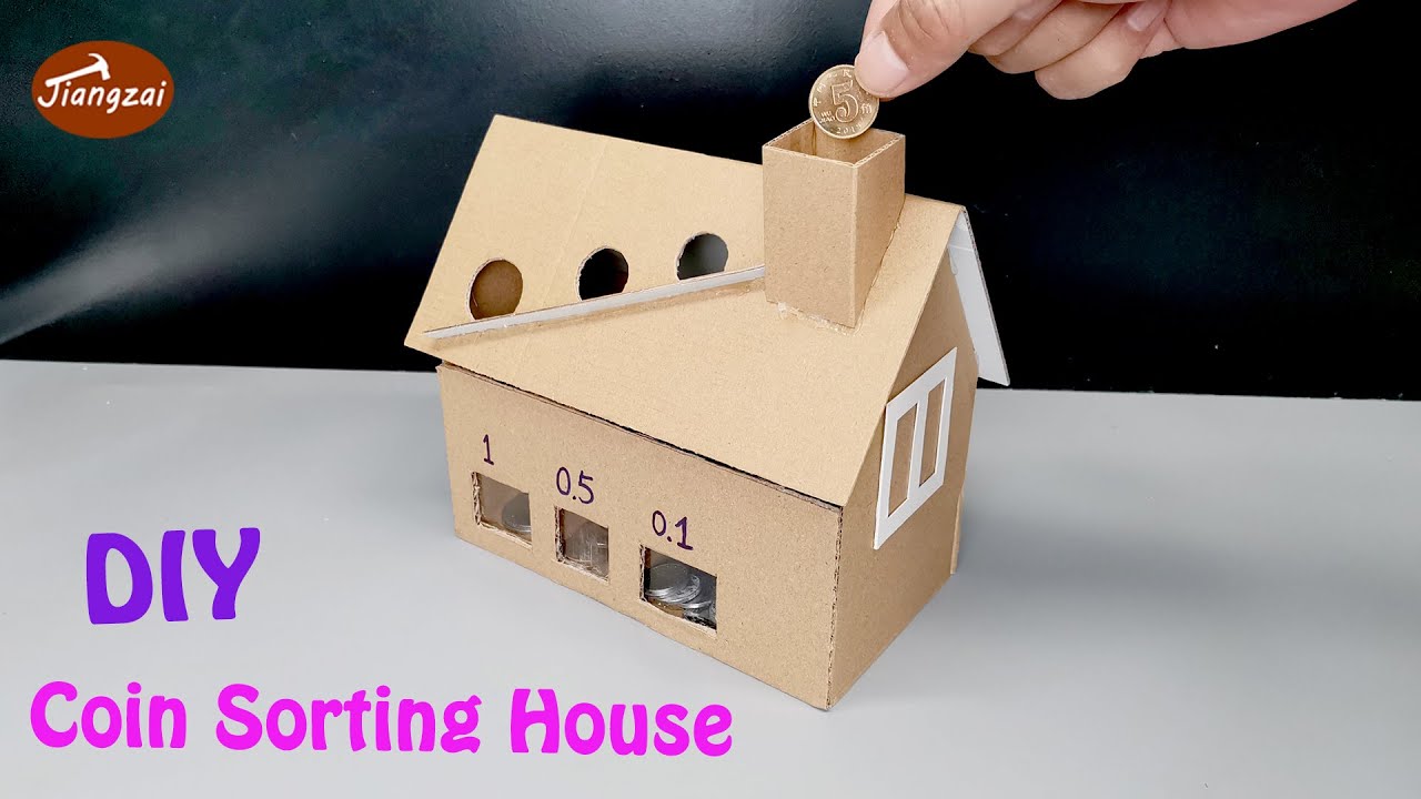 How to Make Mini Coin Sorting House from Cardboard Easy | DIY Cardboard ...
