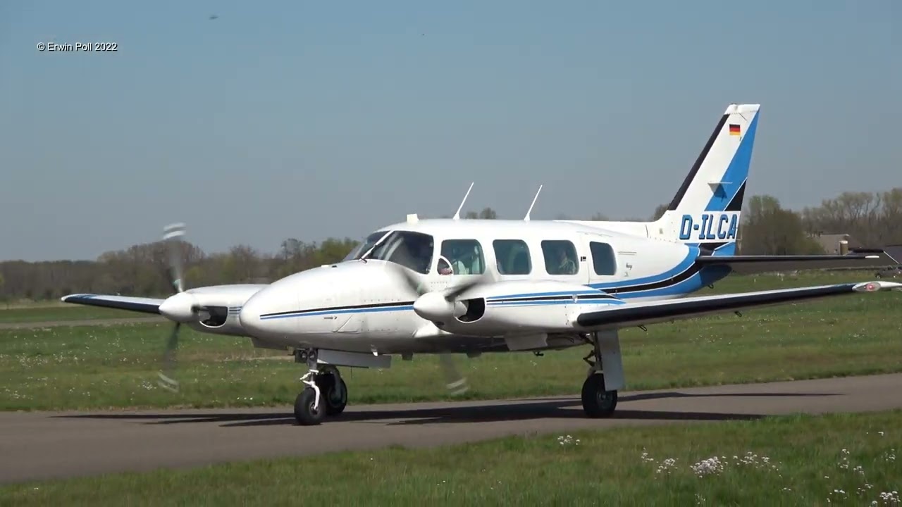 Piper PA-31-325 Navajo D-ILCA Teuge Airport 18 April 2022 - YouTube