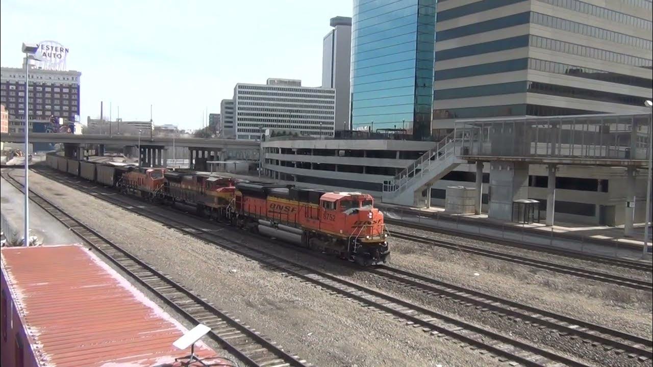 BNSF/KCS WB TXUX Coal Train Meets UP EB Mixed Freight. Kansas City, MO 3/8/25 - YouTube