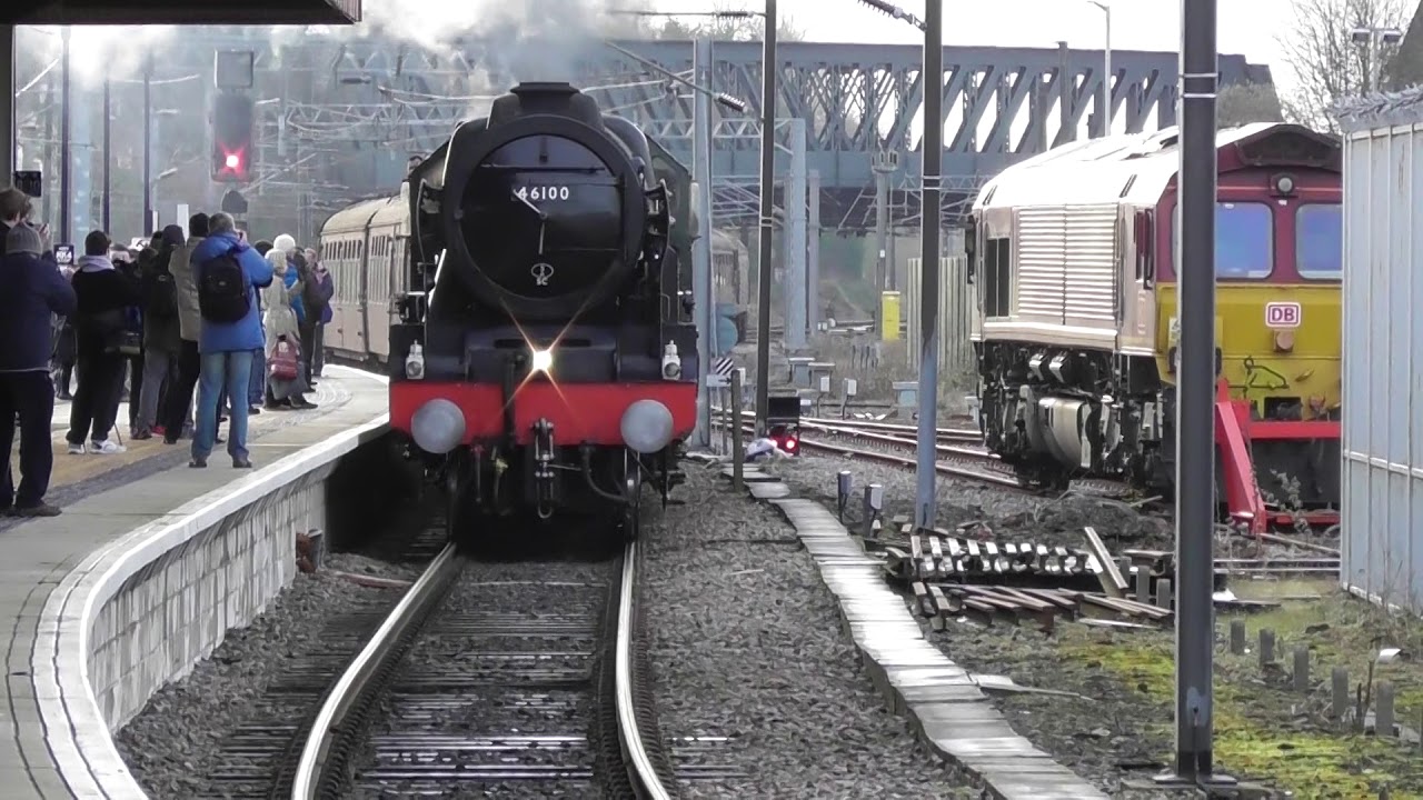 Three Steam Locomotives at York - LNER A4 60009 - GWR 5043 & LMS 46100 ...