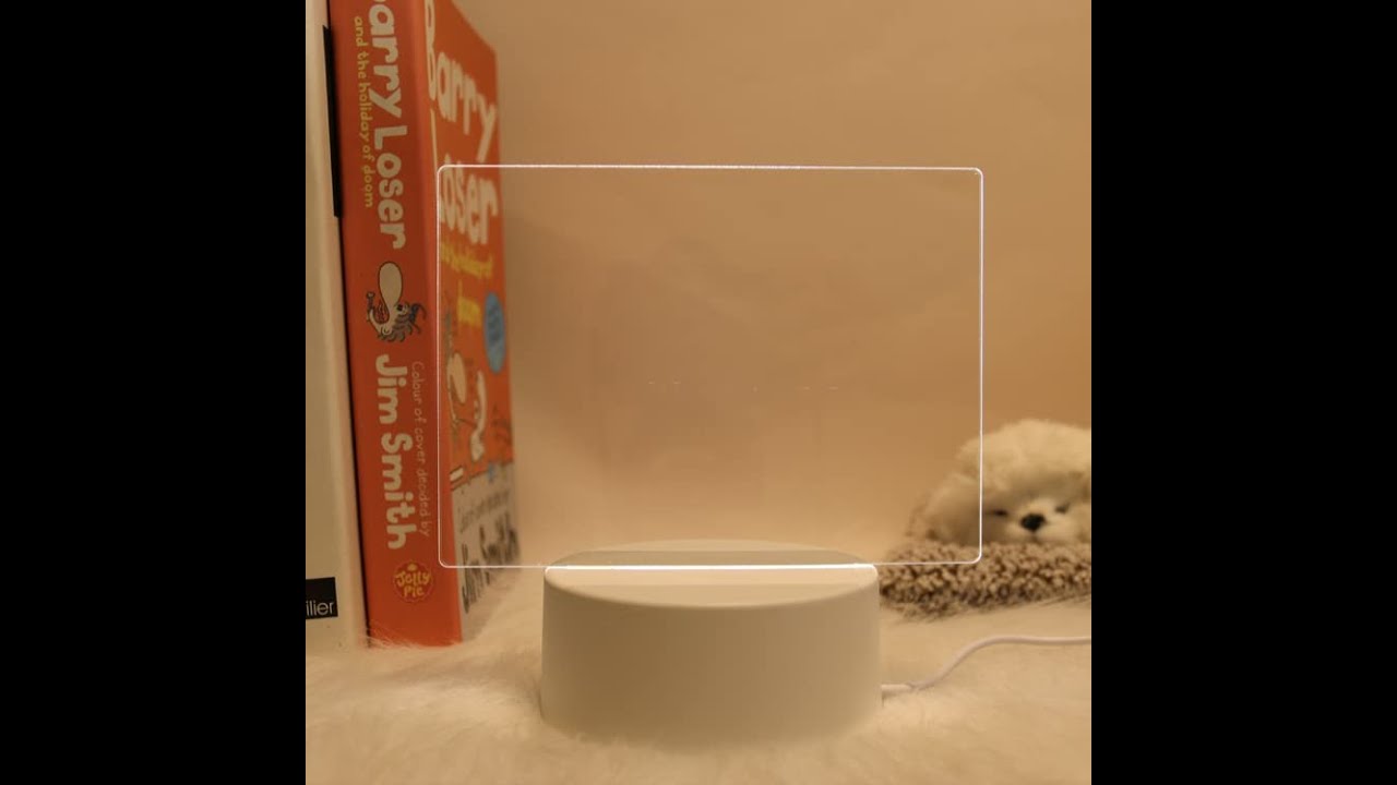 3D Acrylic Creative Message Board with LED Light Base Holder ...