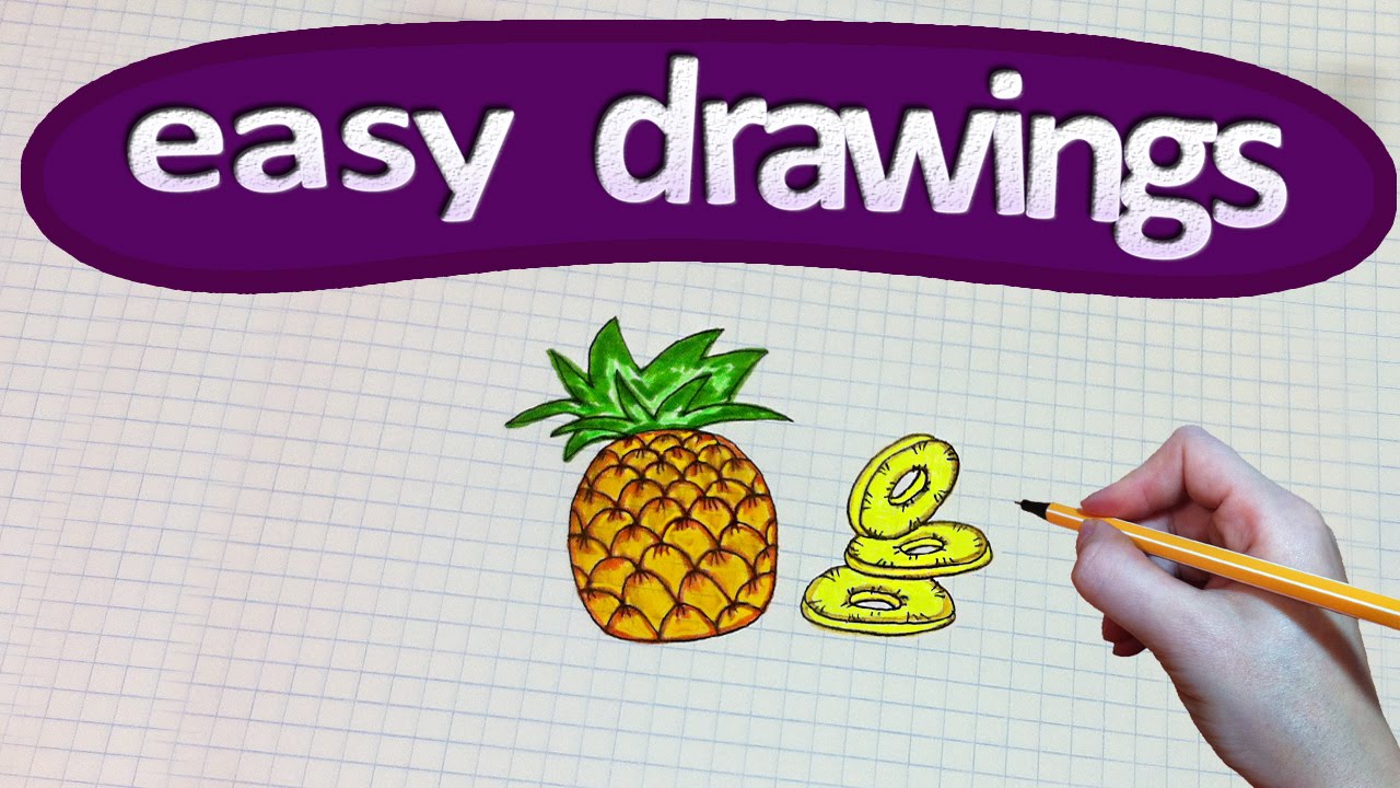 Easy drawings #154 How to draw a Ananas - YouTube