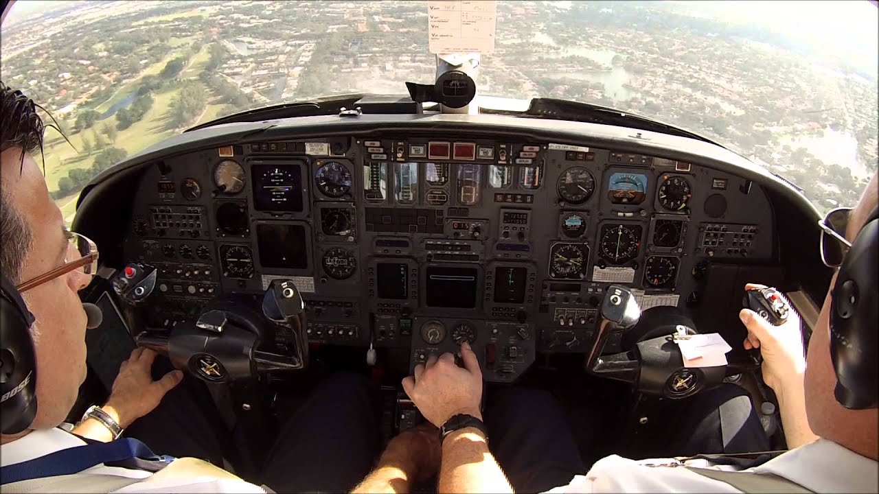Citation V landing at KOPF - cockpit view! - YouTube