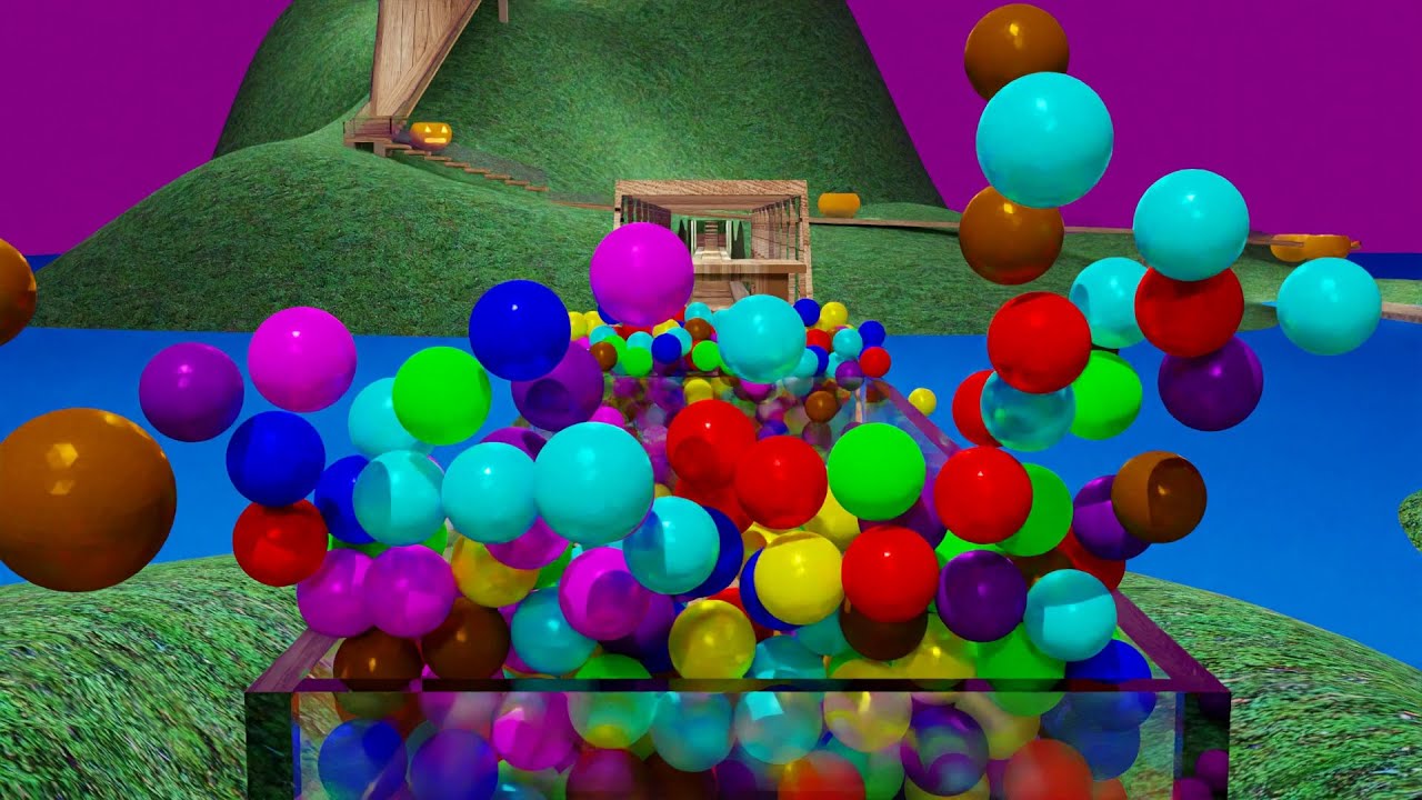 Marbles on train animation in blender cycles engine - YouTube