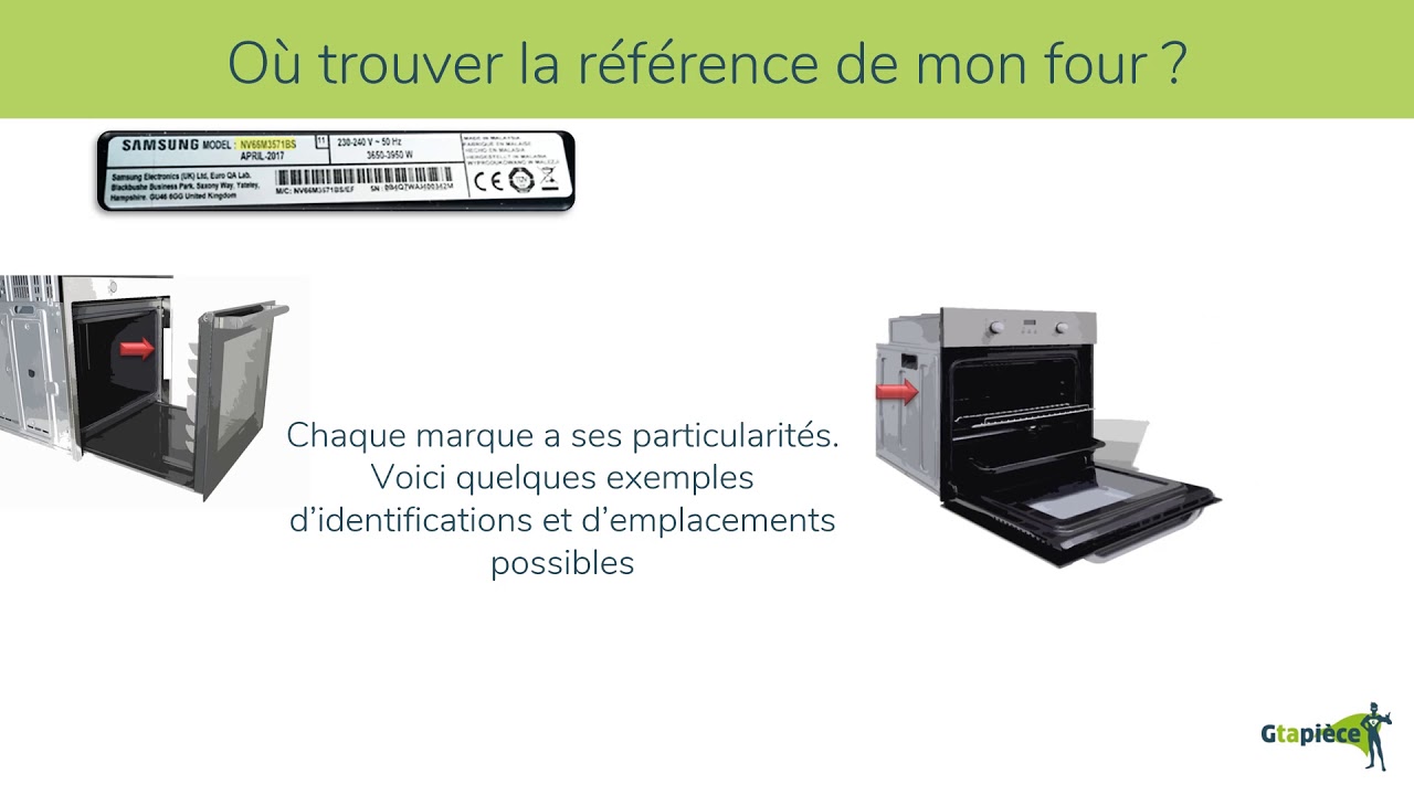 Où trouver la référence de mon four ? - YouTube