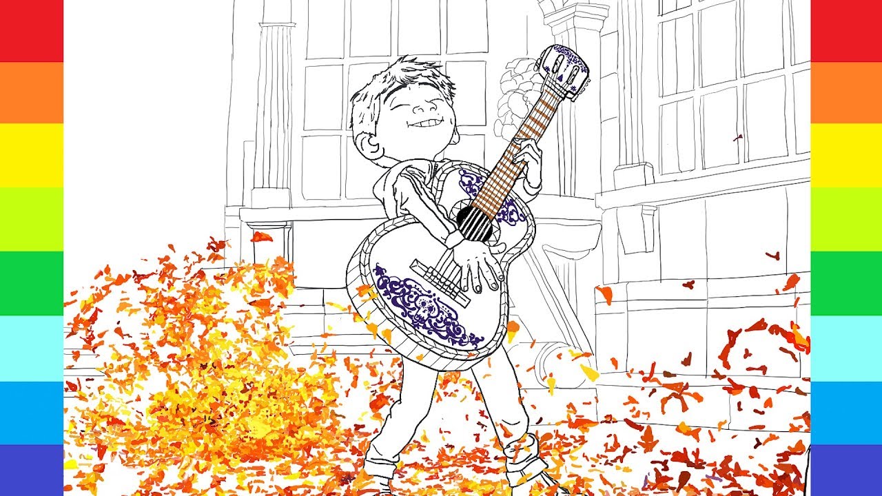 Disney Pixar COCO coloring Book ♥ How to Draw COCO MiGUEL - YouTube