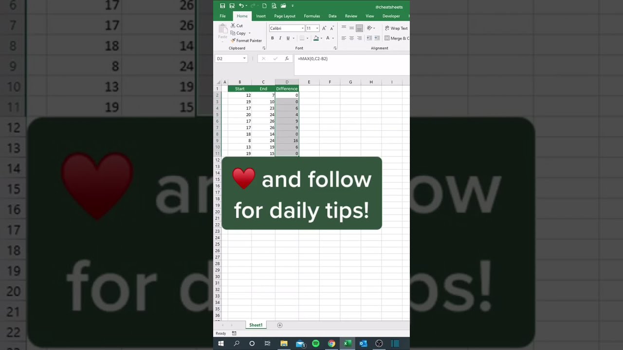 Set Negative Values To 0 With This Trick Tip134 exceltips googlesheets spreadsheets Shorts Set Negative Values To 0 With This Trick Tip134 exceltips googlesheets spreadsheets Shorts