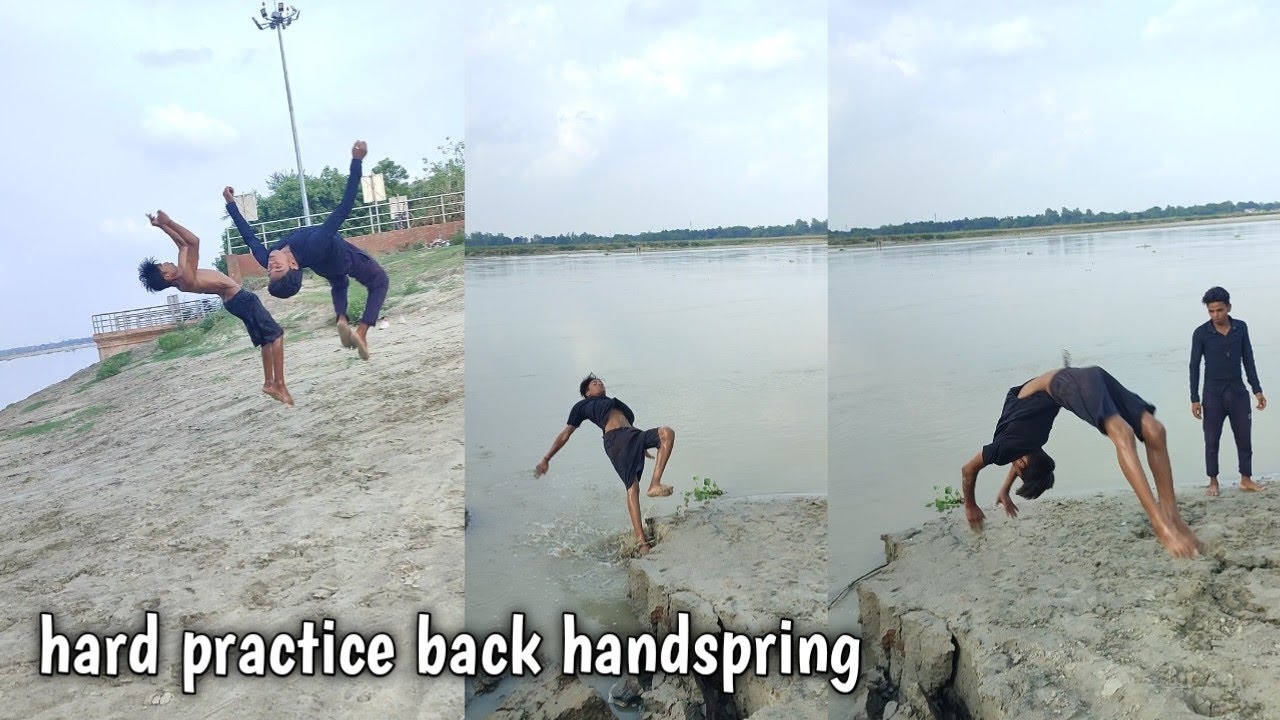 back hand spring practice kk dance stunt - YouTube