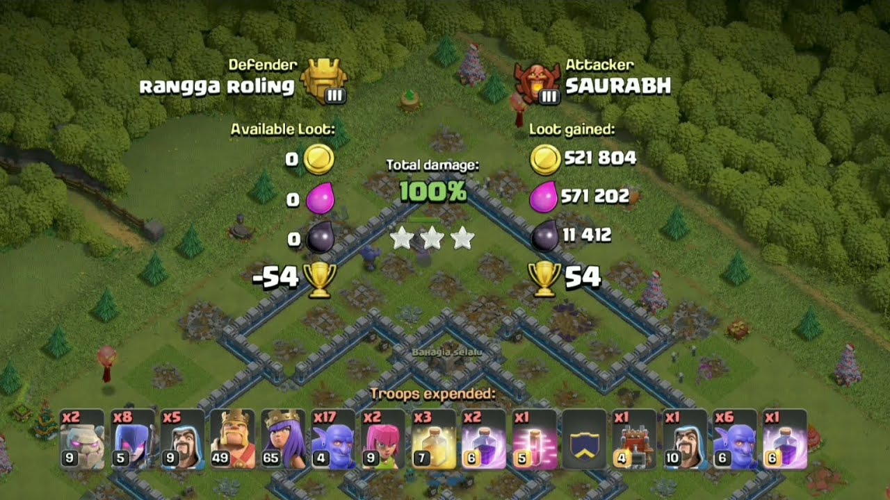 54 trophies in a single attack in coc #video #coc #clashroyale # ...