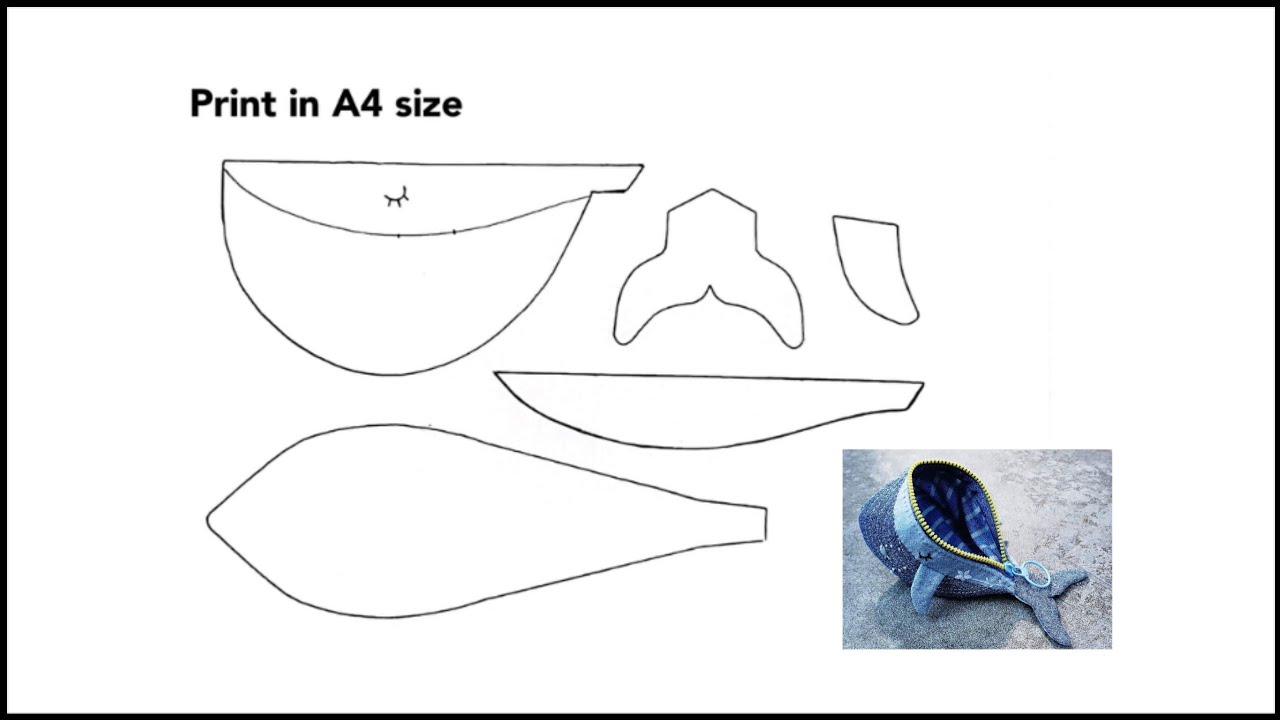 💎"How to Make a Cute Whale-Shaped Storage Pouch from Old Denim Fabric ...