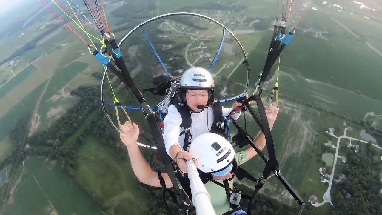 Chris in tandem paramotor Learning to fly paramotor PPG during sunset ...