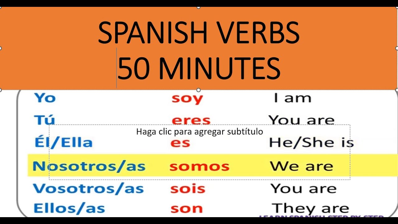 SPANISH VERBS in 50 minutes/ Verbos en español en 50 minutos - YouTube