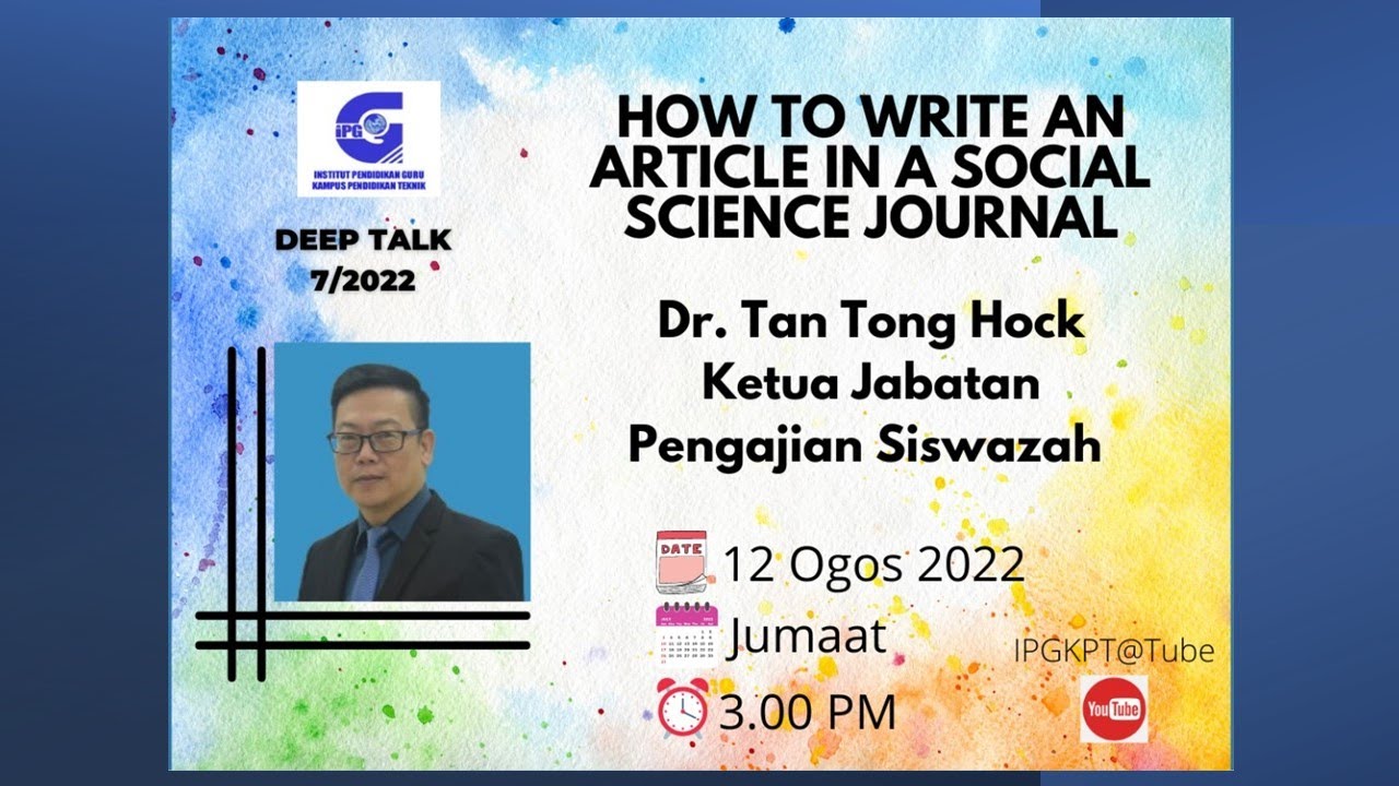 DEEPTALK : How to Write Article in a Social Science Journal - YouTube