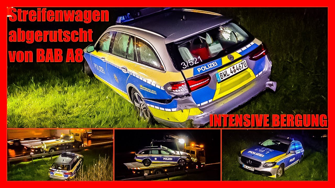 A8: Ups 😬 ! 🚔 Polizei Streifenwagen landet im Gemüse 🚔 Intensive ...
