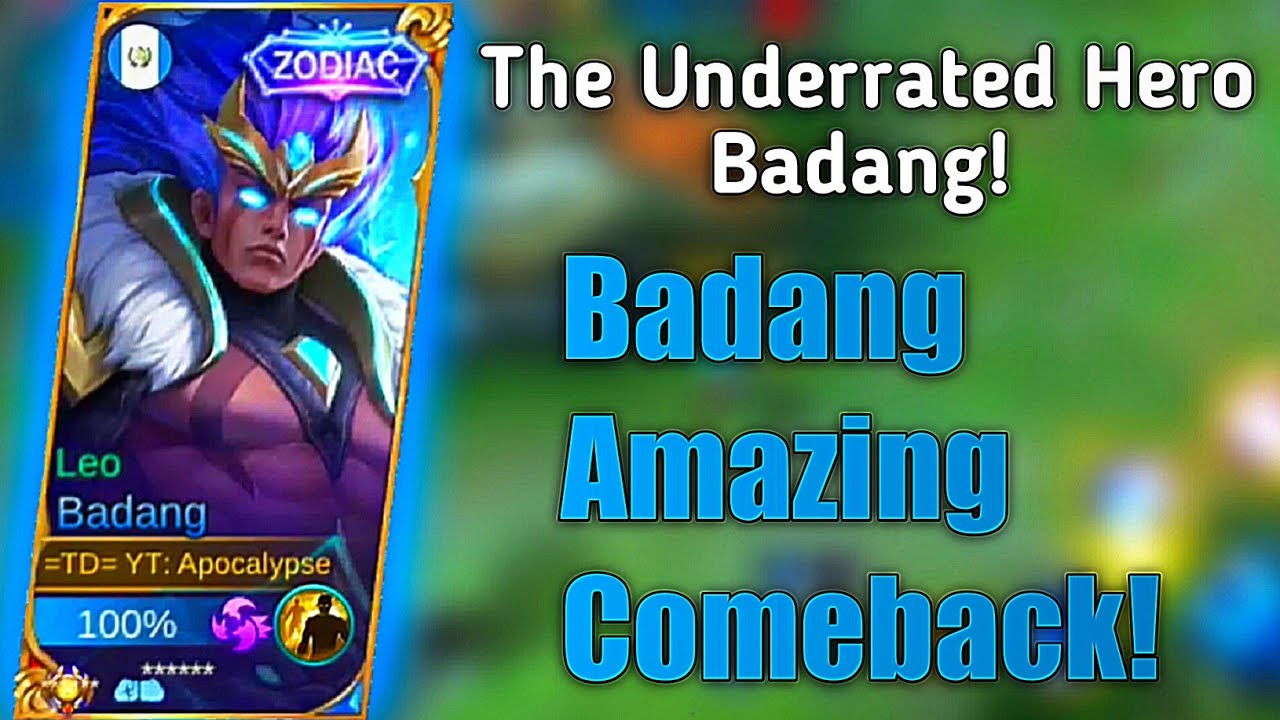THE UNDERRATED HERO, BADANG! | MLBB | BADANG AMAZING COMEBACK! - YouTube