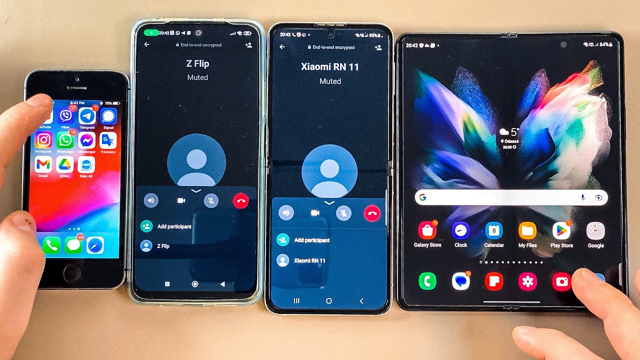 Calls from DIFFERENT Messengers Z Fold, iPhone, Z Flip, Xaomi - Signal ...