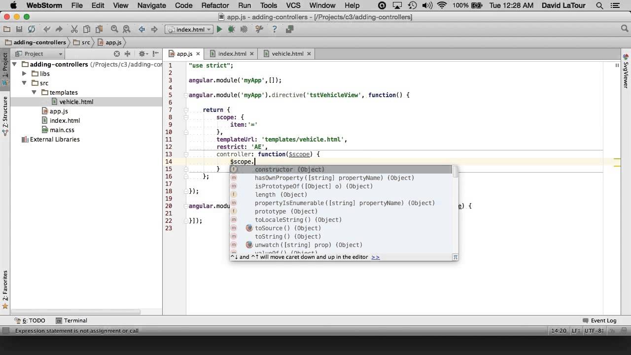 Angularjs Fundamentals Adding Controllers To Directives Youtube 7349