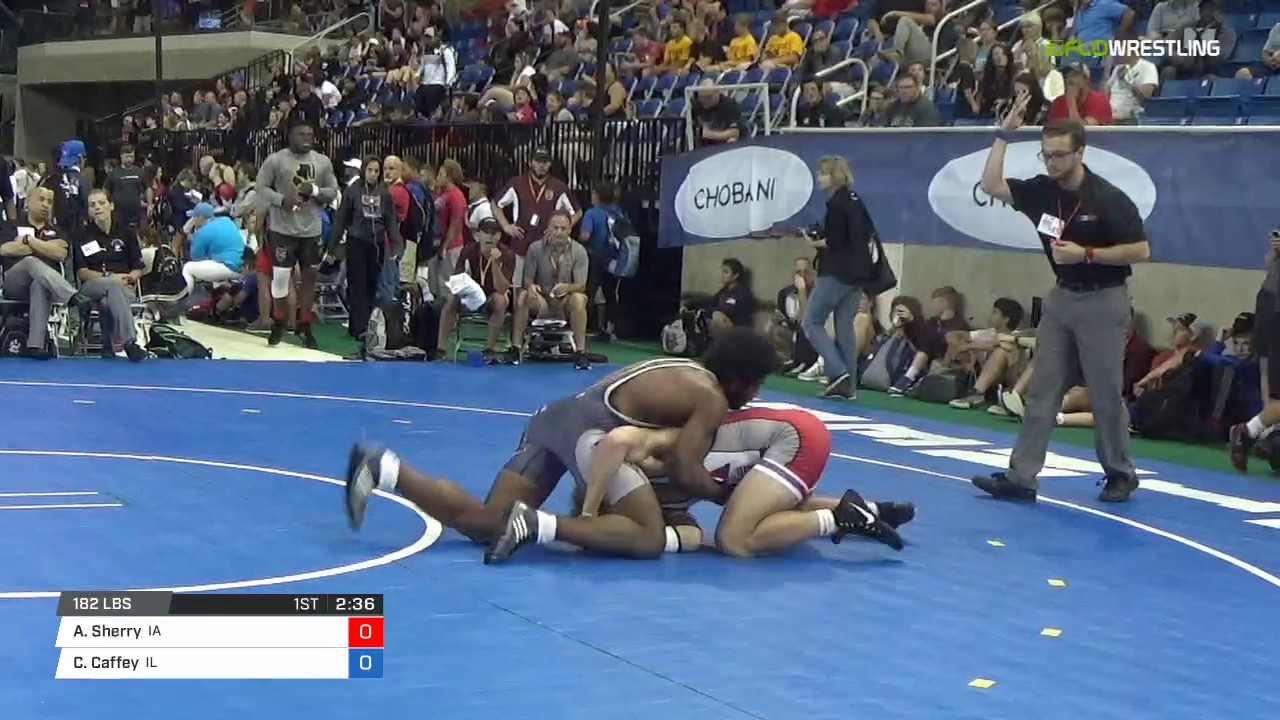 Junior FS 182 Cons 8-2 - Anthony Sherry (IA) vs. Cameron Caffey (IL ...