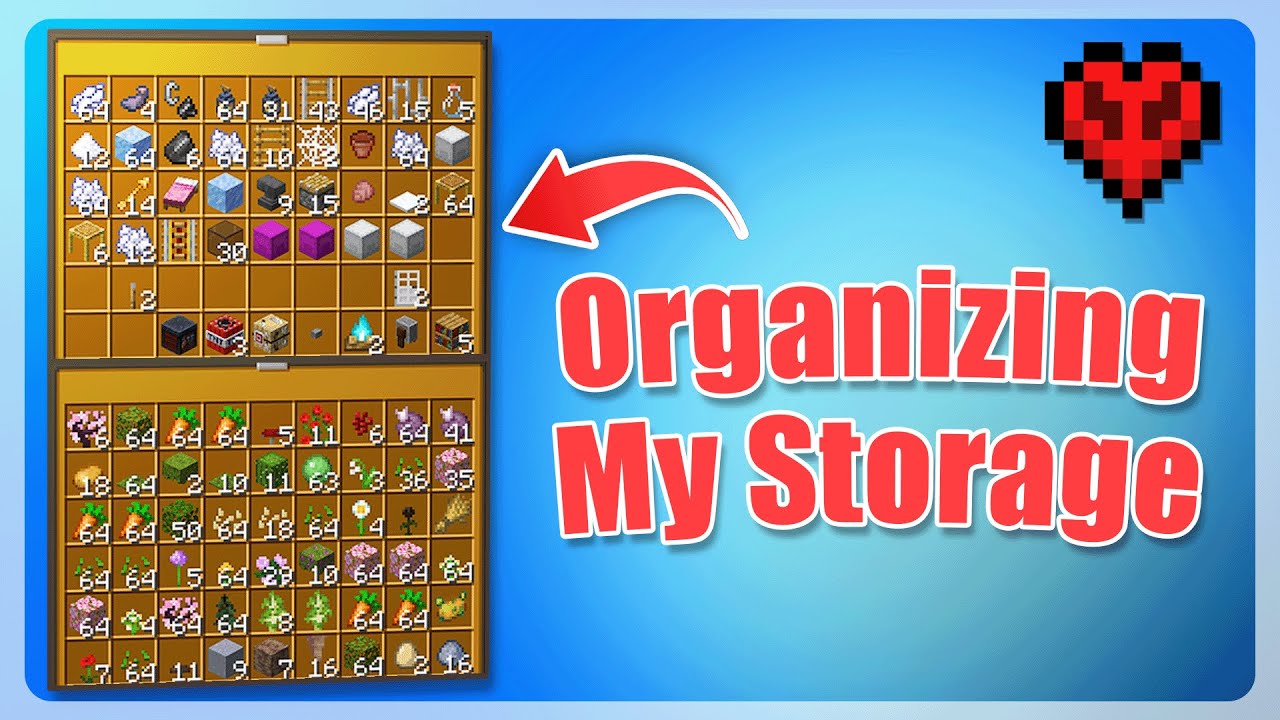 Organizing My Storage in Minecraft Hardcore - YouTube