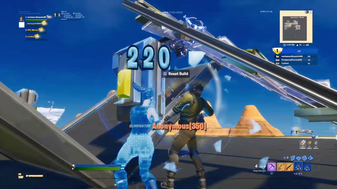 fortnite playing creative fill and i got above 100 kills 1st place ...