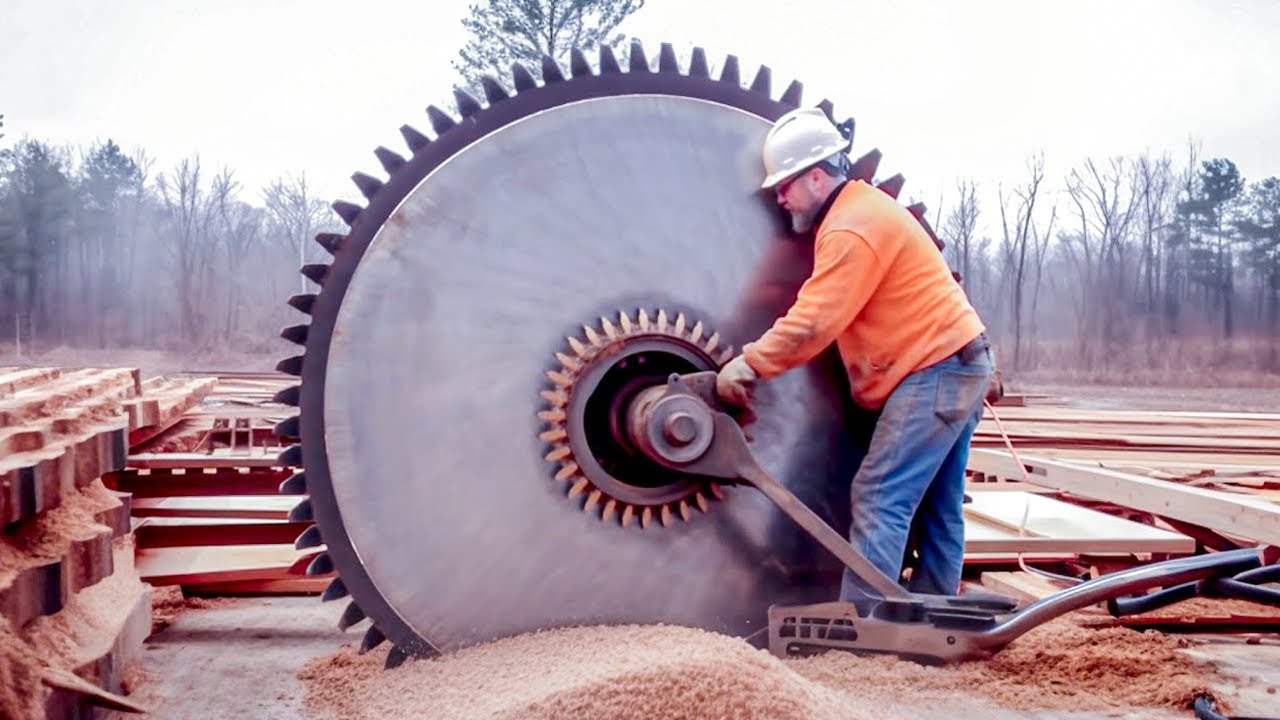 Dangerous Circular Saw Blade Machine, Fastest Firewood Processor ...