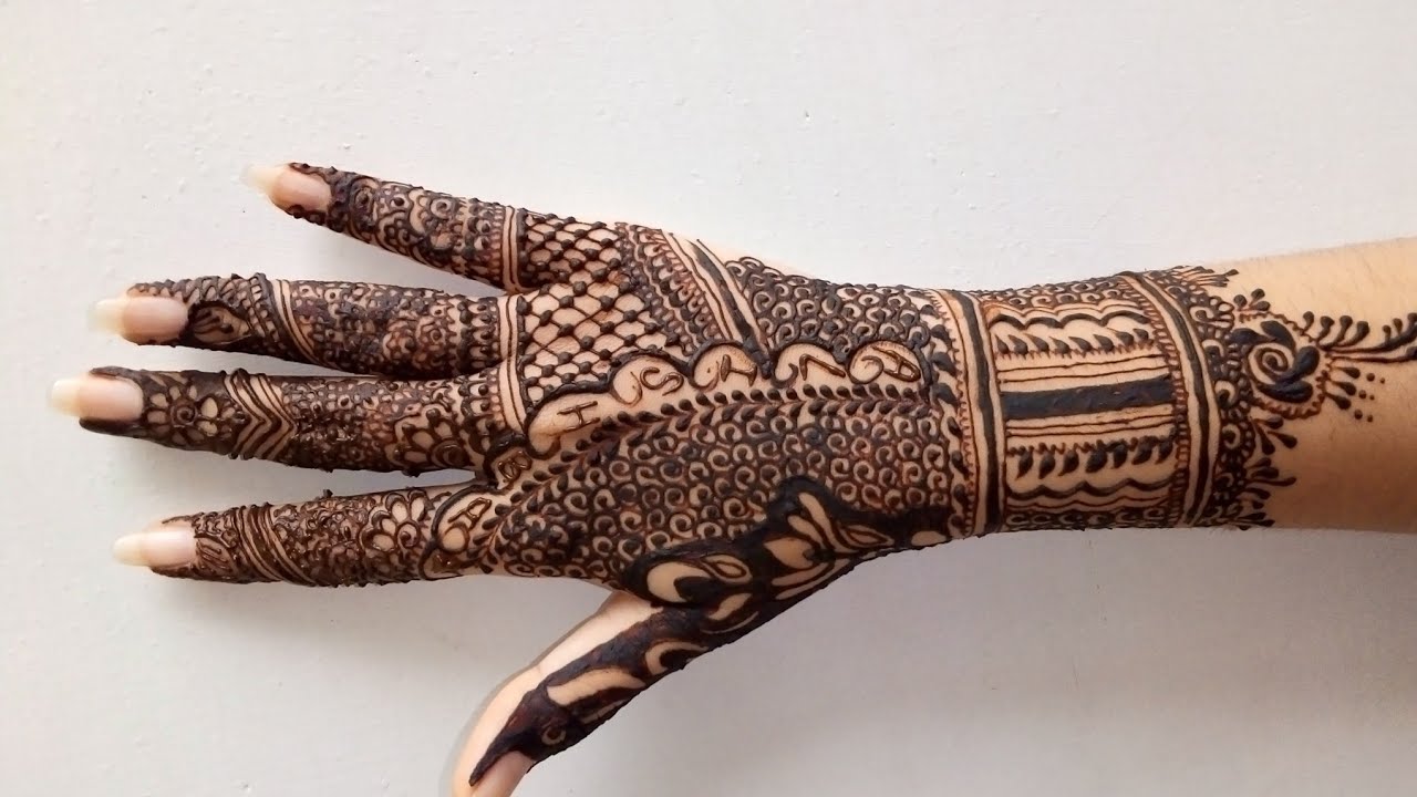 Beautiful hand Bridal Hina Design tutorial || Easy Dulhan Mehndi ...