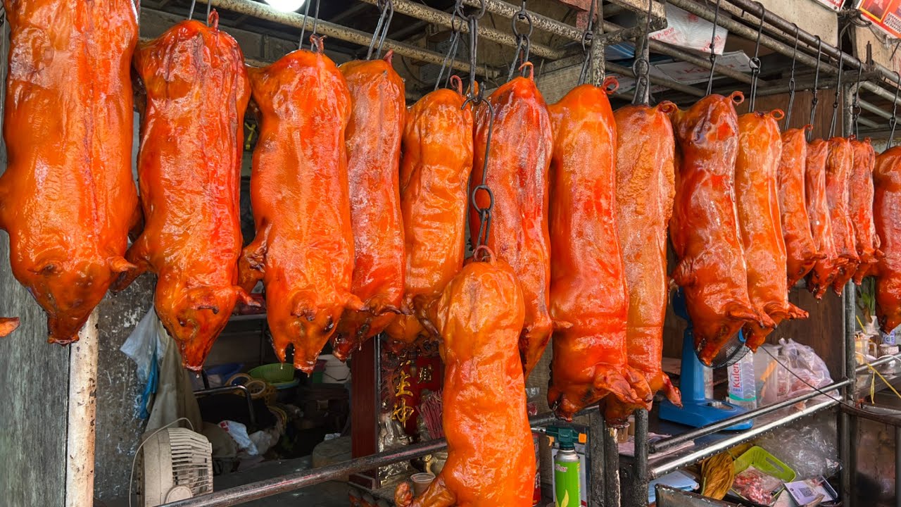 Amazing street food - Crispy roasted whole pigs #streetfood # ...