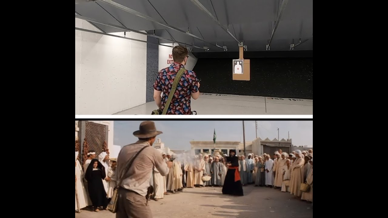 Indiana Jones and The Raiders of the Lost Ark 1981 Gun vs Sword Re ...