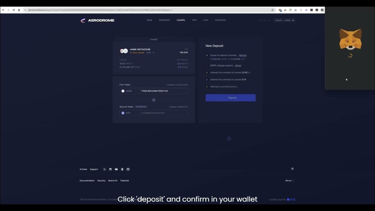 How to stake Dose liquidity pool on Aerodrome tutorial - YouTube