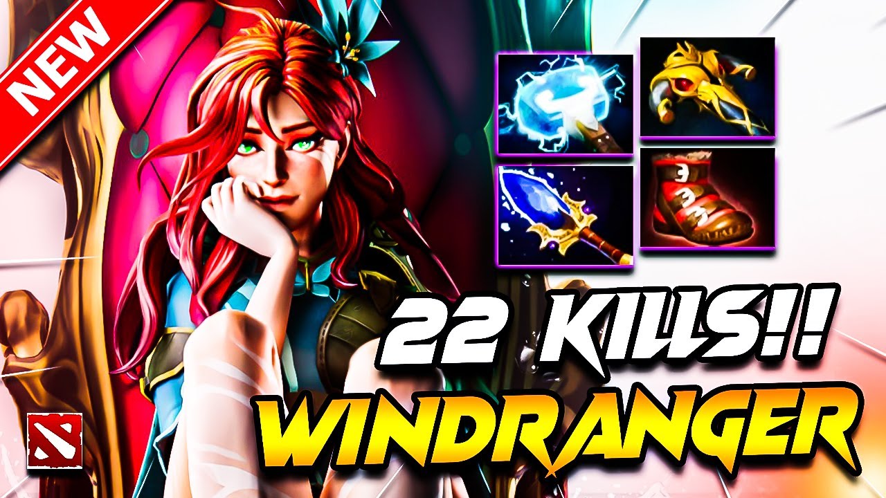 22Kills WINDRANGER Dota 2 Gameplay | DOTA 2 Windranger Carry Build Pro ...
