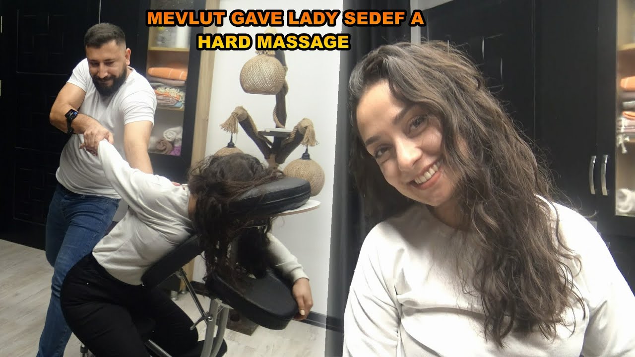 MEVLUT GAVE LADY SEDEF A HARD MASSAGE + HARD CRACKS + Asmr back,neck,shoulder,ear,arm,palm ...