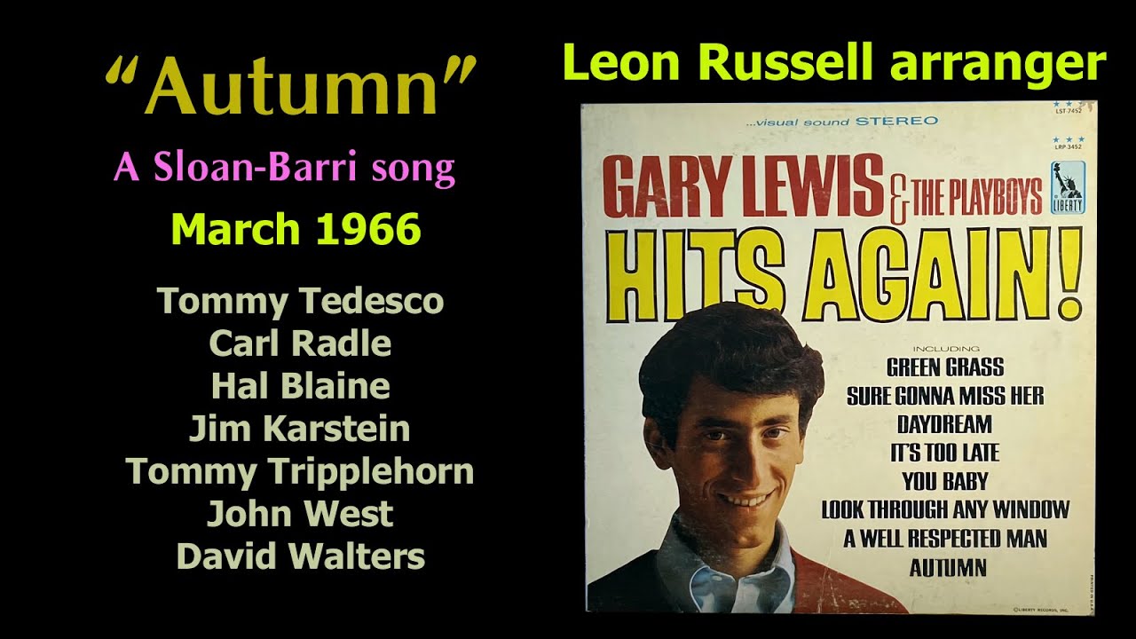 Gary Lewis & the Playboys "Autumn" 1966 Leon Russell Tommy Tedesco ...