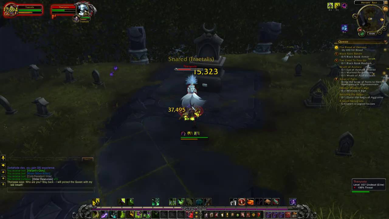 World of Warcraft Theryssia Val'sharah Legion Rare Spawn Location - YouTube