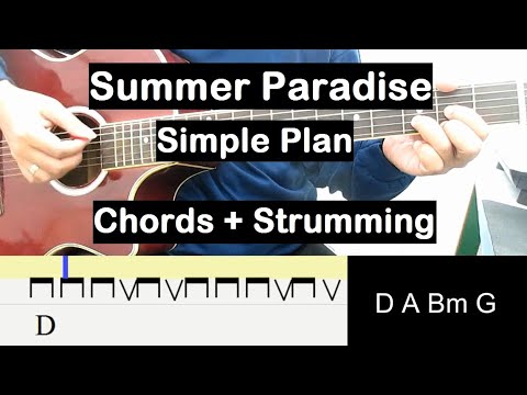 Summer Paradise Guitar Strumming Pattern Tutorial (Simple Plan) Guitar ...