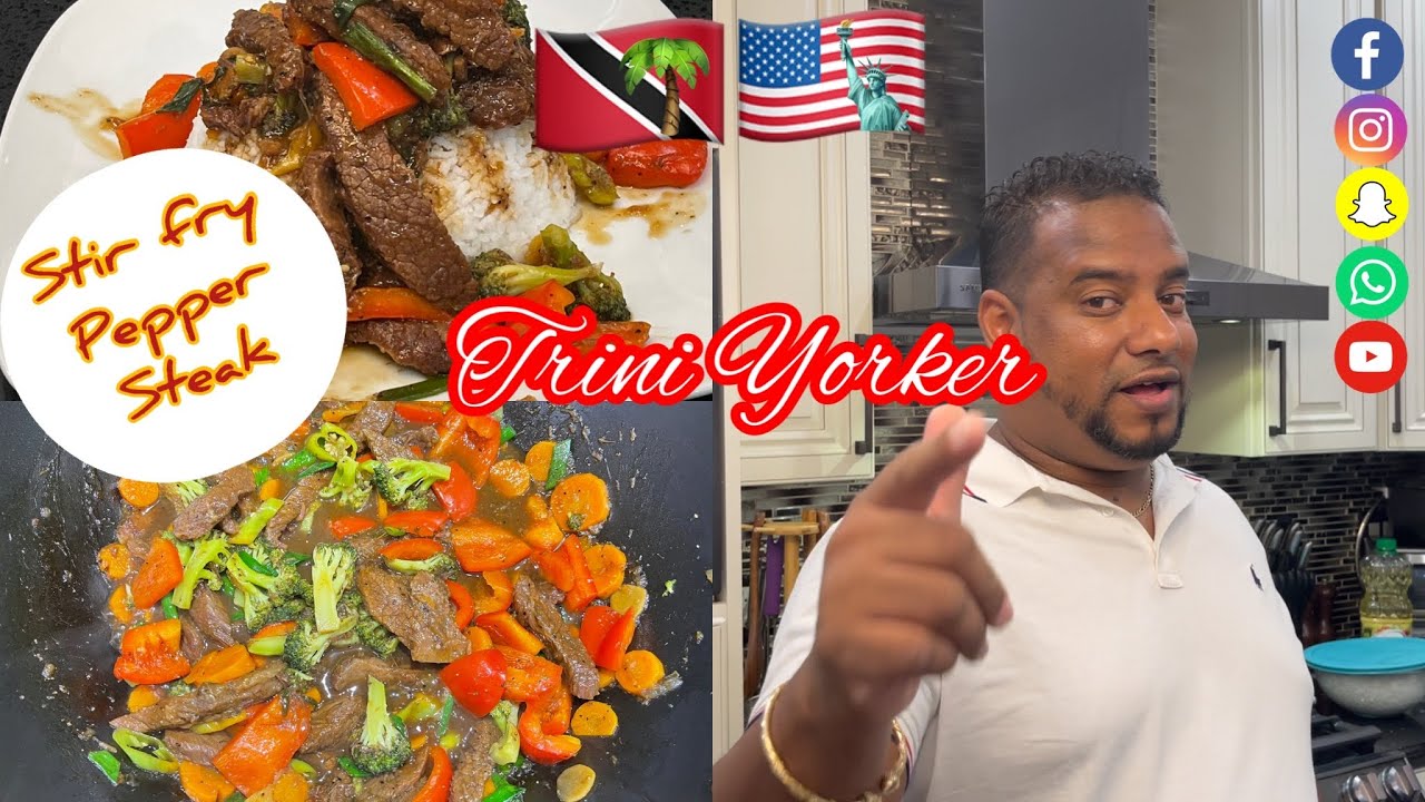 TRINI STYLE STIR FRY PEPPER STEAK WITH WHITE RICE. - YouTube