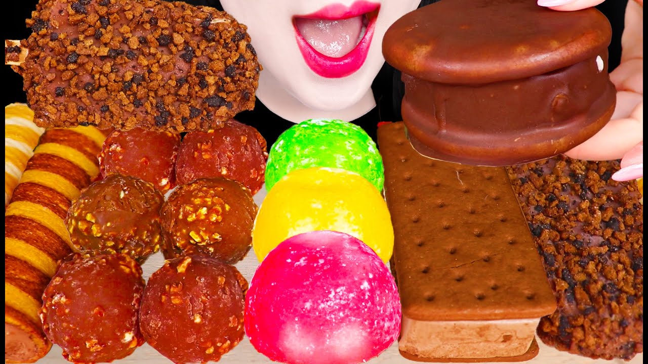 ASMR CHOCOLATE DESSERTS ICE CREAM 초콜릿 디저트 아이스크림 MUKBANG 먹방 - YouTube