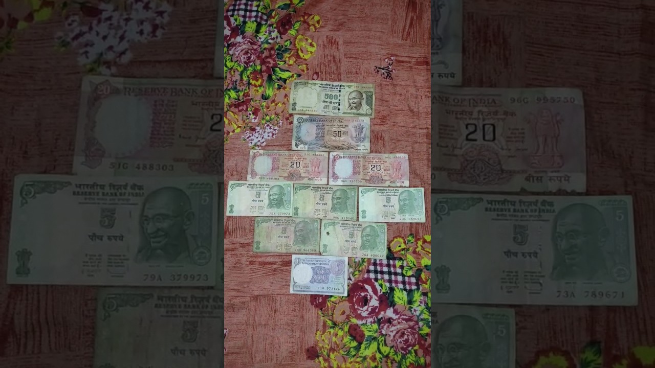 Old Indian notes, 1,5,20,50 and 500 ruppees notes#paisa bolta hai# ...