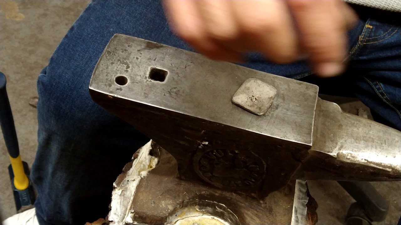 Making Jewelry - Hand forging sterling silver square for backplate ...