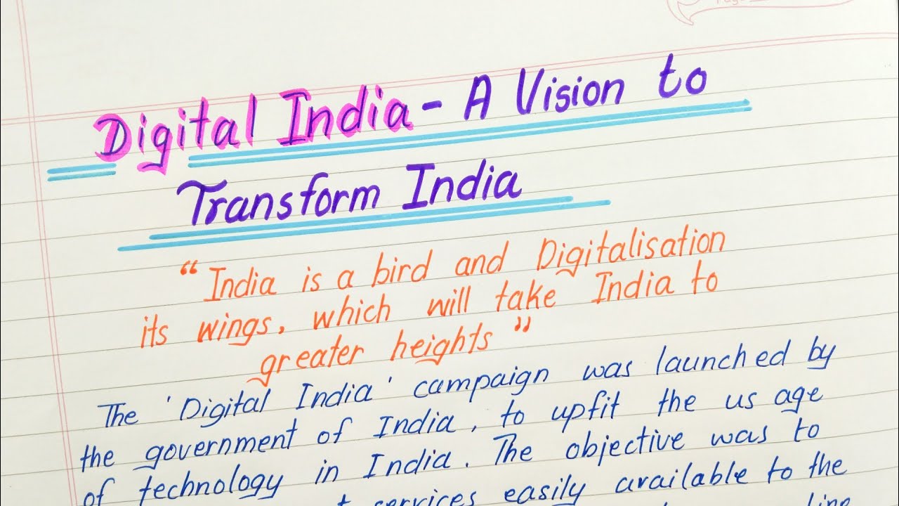 Essay on Digital India A Vision to Transform IndiaļdigitalIndia a ...