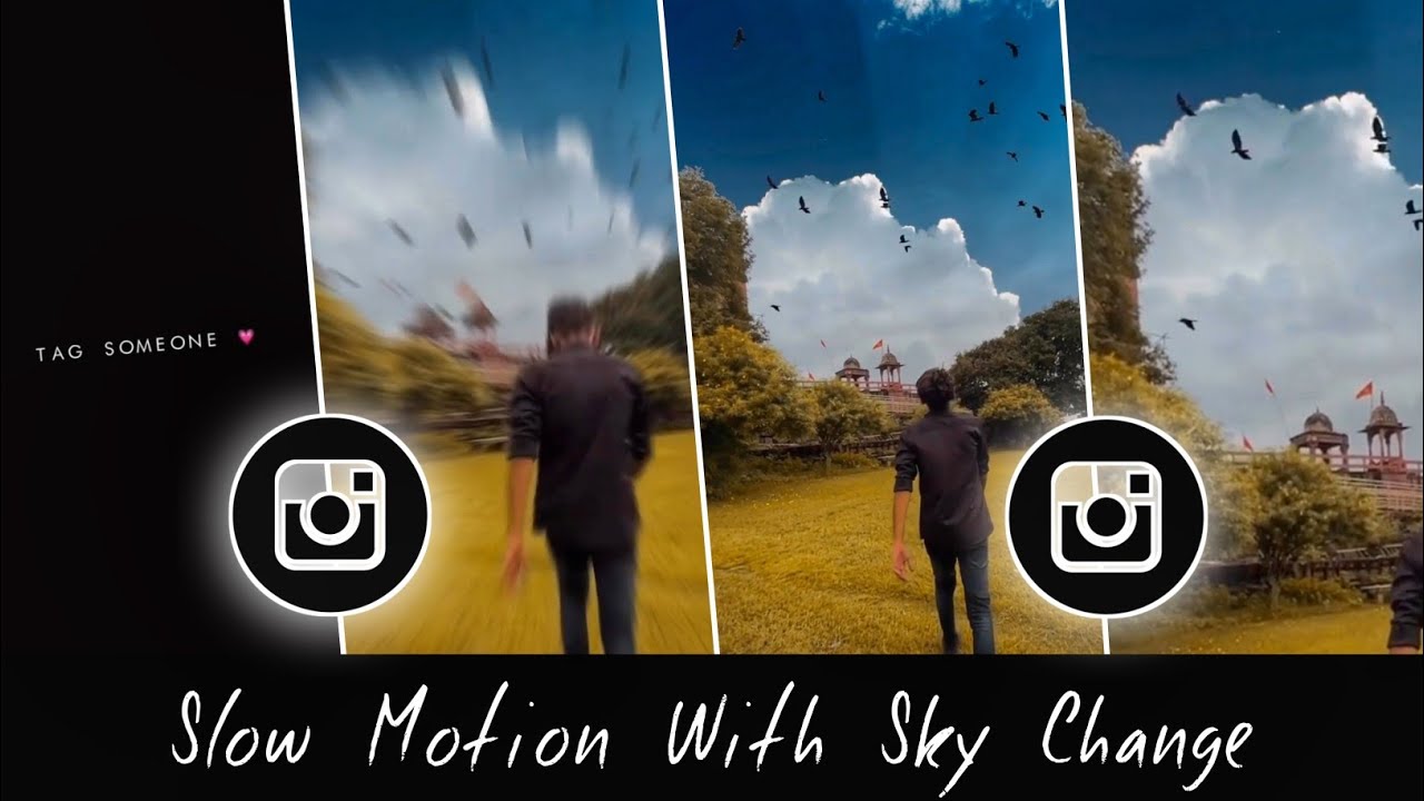 Slow motion with Sky clouds effect | Instagram Trending video Editing ...