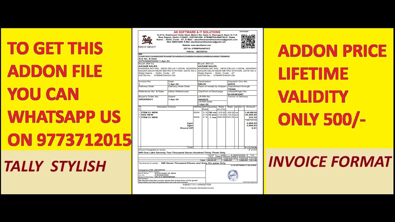 Stylish Invoice Format In Tally Prime| | टैली से बनायें Stylish बिल ...