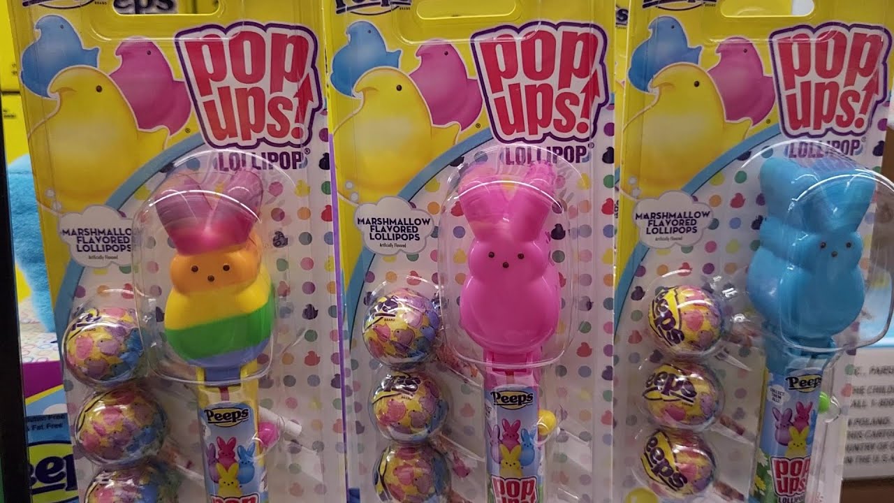PEEPS POP UPS MARSHMALLOW FLAVOR LOLLIPOP CANDY BUNNY & DUCK SWEET ...