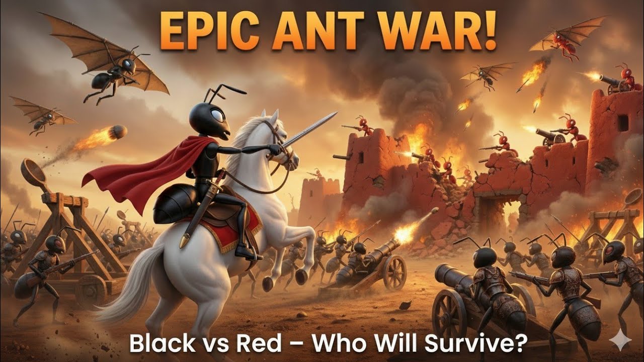 EPIC ANT WAR 3D 🐜 | Black vs Red Ants – Cinematic Battle Animation ...