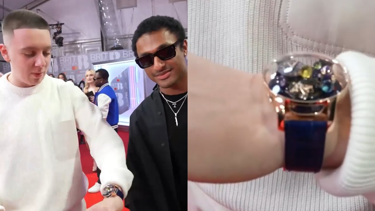 Aitch Shows Off Crazy Watch At The Brit Awards 2022 - YouTube