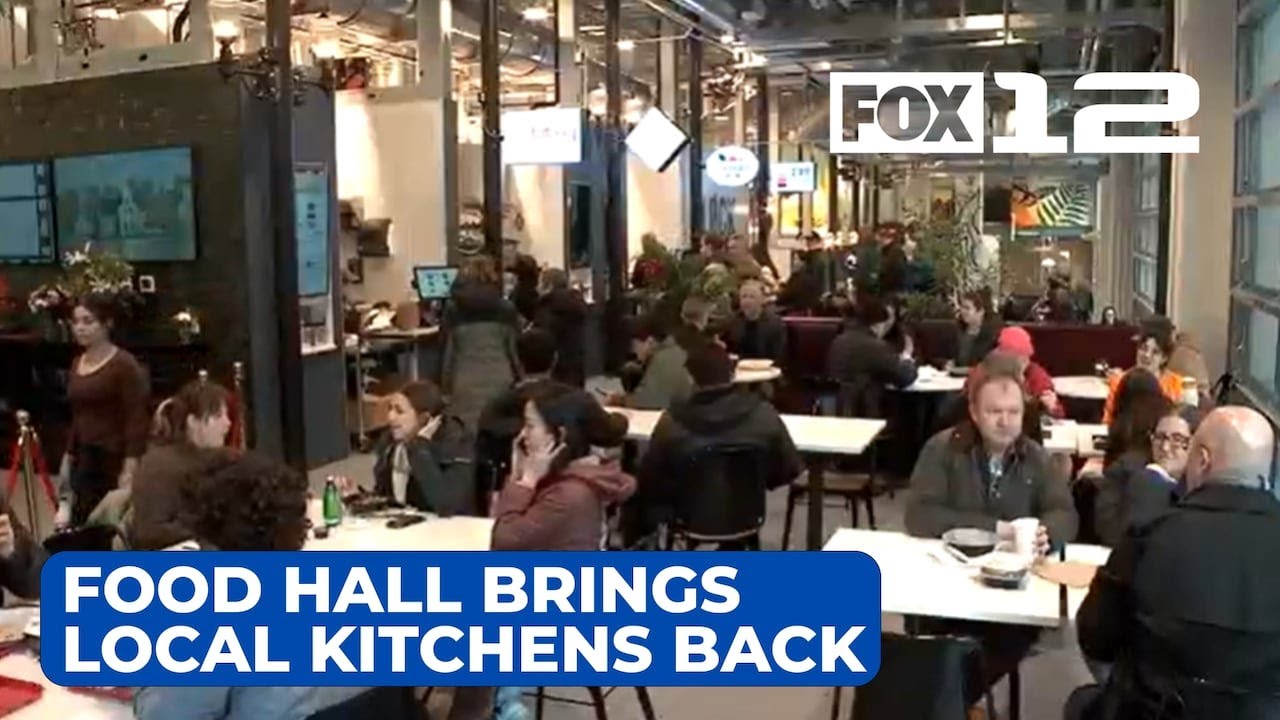 Flock food hall brings local kitchens back to SW Portland - YouTube