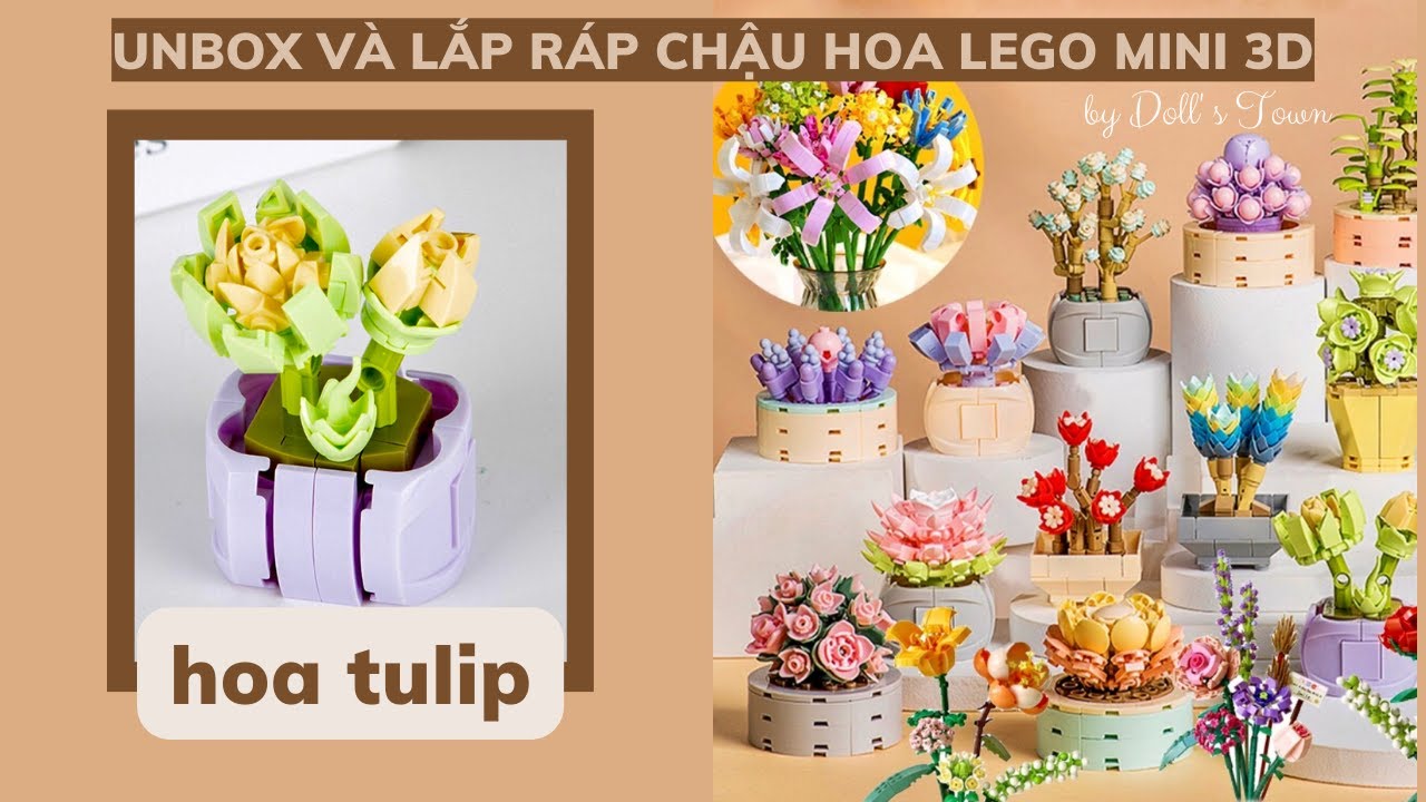 UNBOX VÀ LẮP RÁP CHẬU HOA LEGO MINI 3D | HOA TULIP | LEGO TULIP MINI 3D ...