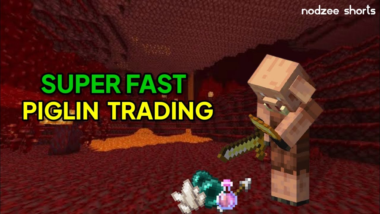 Super Fast Piglin Trading | Minecraft Bedrock Edition | Nodzee Shorts ...