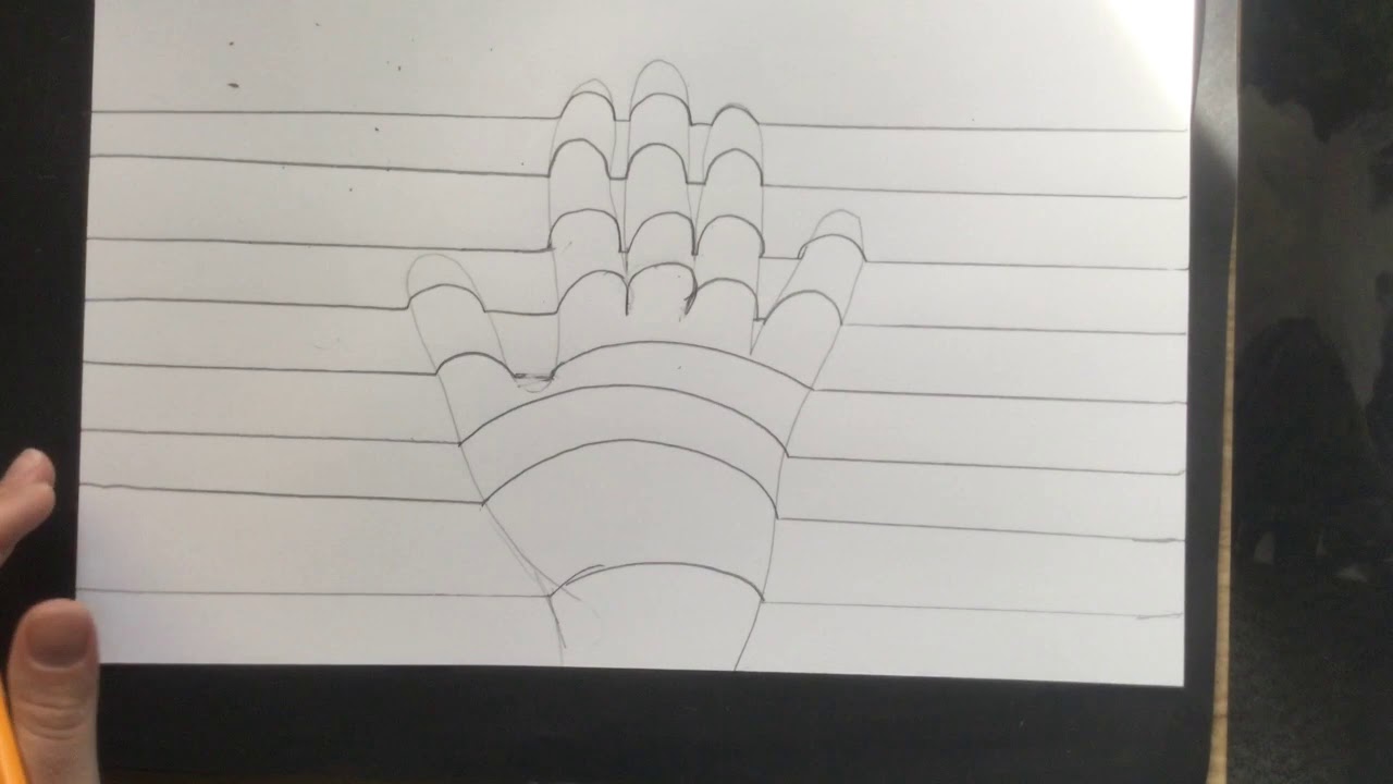 optical illusion hand with lines - YouTube